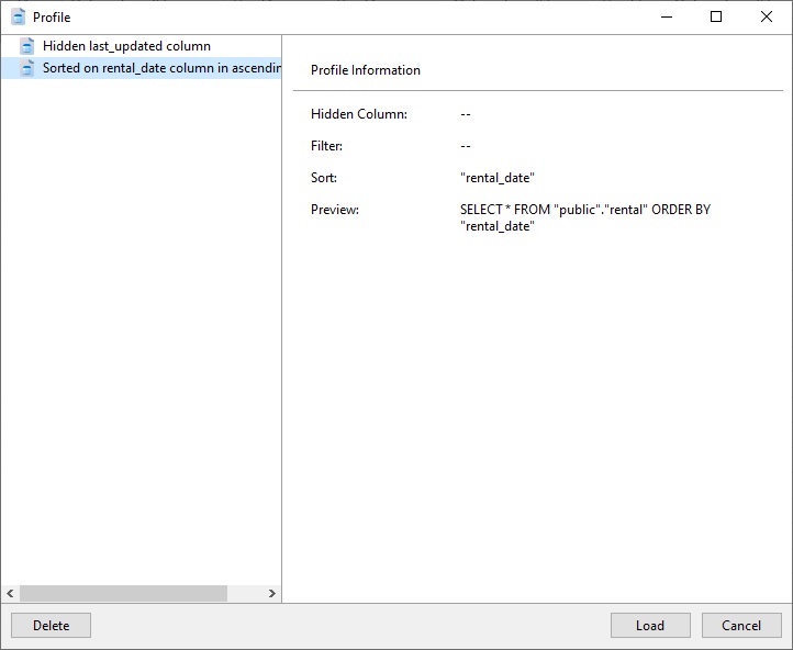 Exploring Table Profiles in Navicat 17